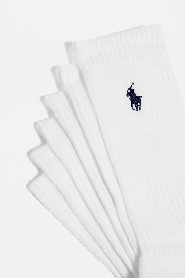 Polo Ralph Lauren White Ribbed Socks 3-Pack | Urban Outfitters UK