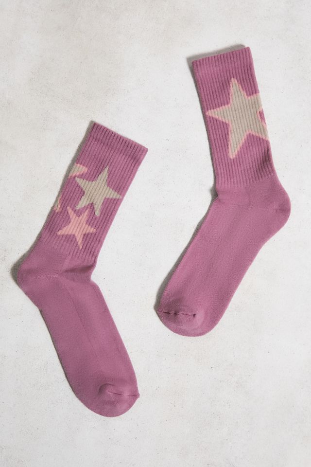UO Pink Star Socks | Urban Outfitters UK
