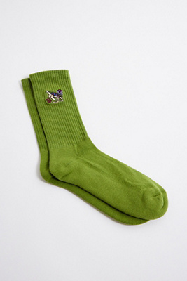 UO Green Turtle Embroidered Socks | Urban Outfitters UK