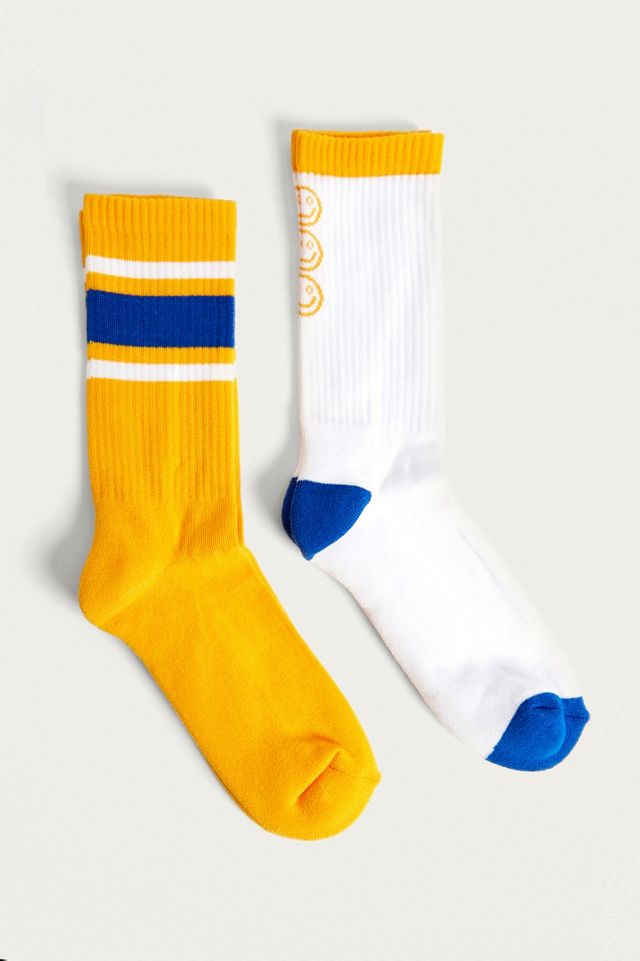 UO Striped Safron Socks 2-Pack | Urban Outfitters UK