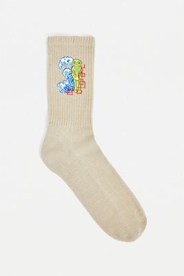 UO Lion Wave Socks 1-Pack | Urban Outfitters UK