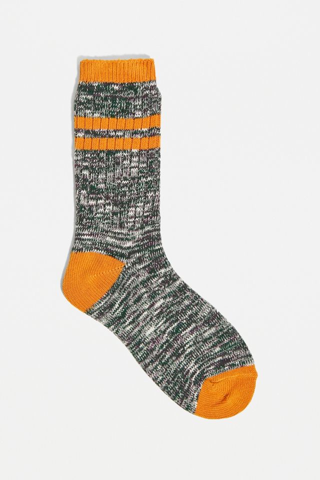 UO Orange & Grey Muted Slub Socks | Urban Outfitters UK