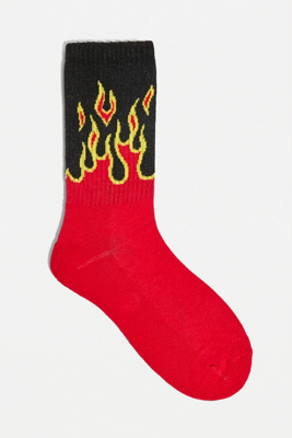 UO Red Flame Socks | Urban Outfitters UK