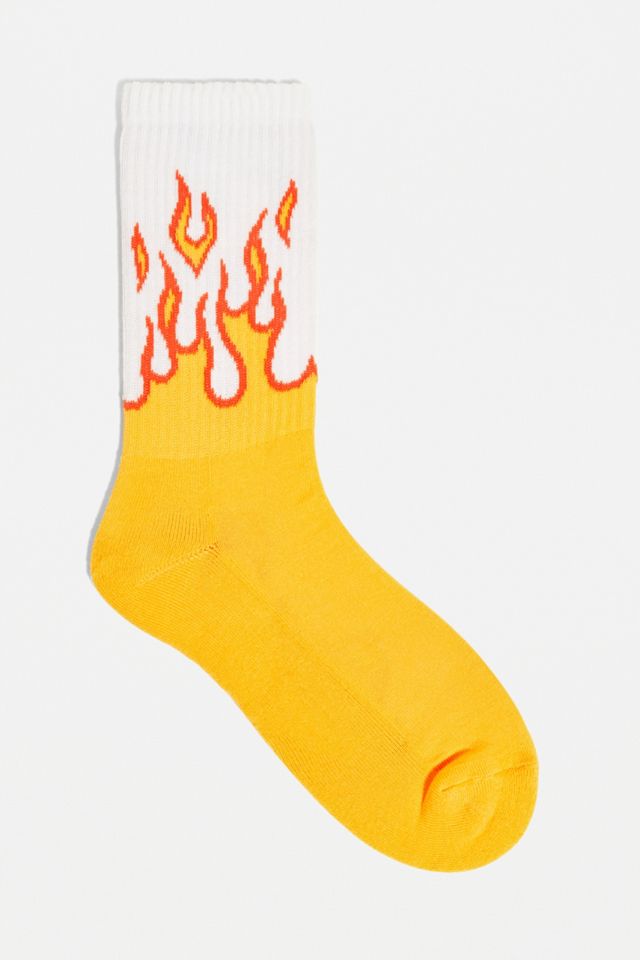 UO Yellow Flame Socks | Urban Outfitters UK