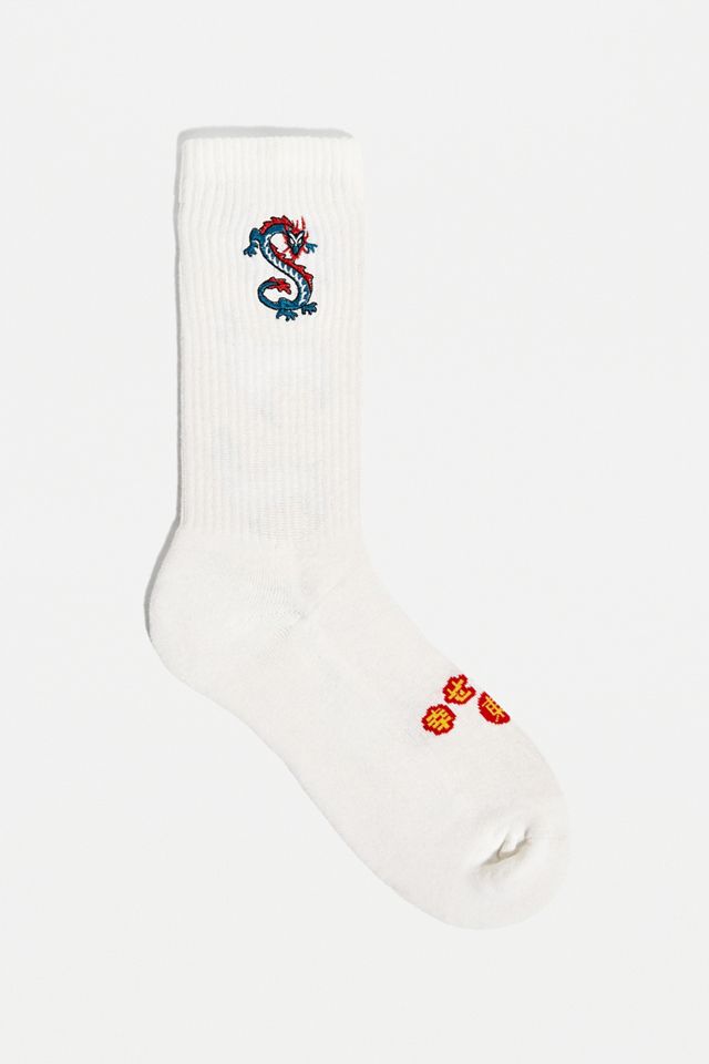 UO Japanese Dragon Embroidered Socks | Urban Outfitters UK