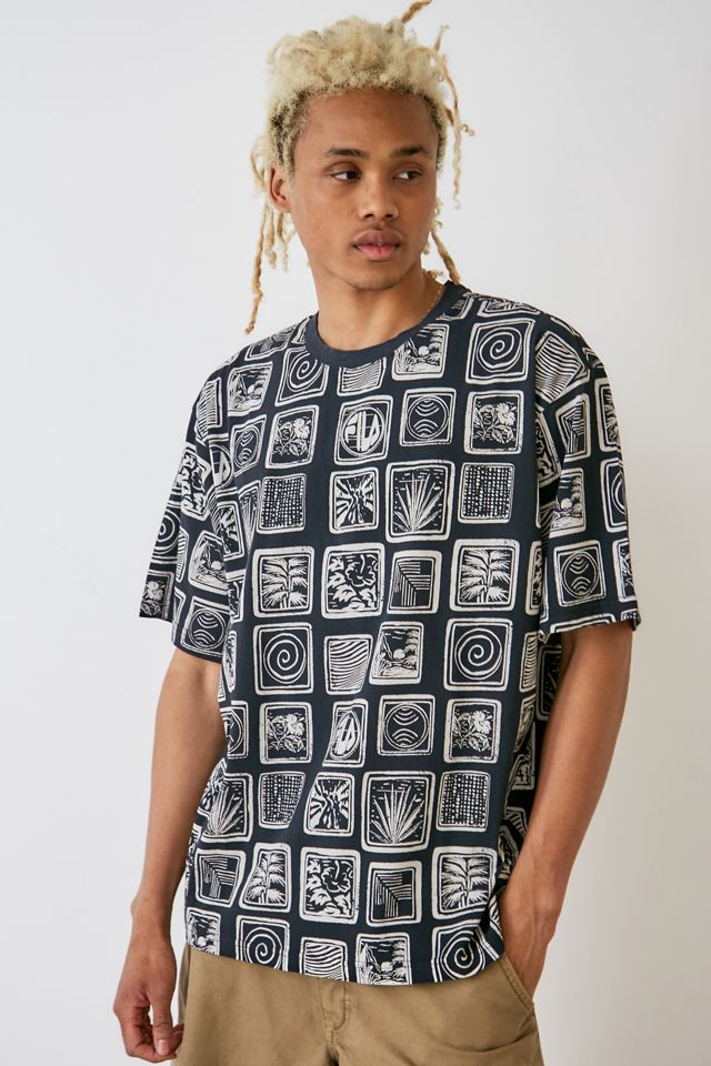 FILA UO Exclusive Black Block Print T-Shirt | Urban Outfitters UK