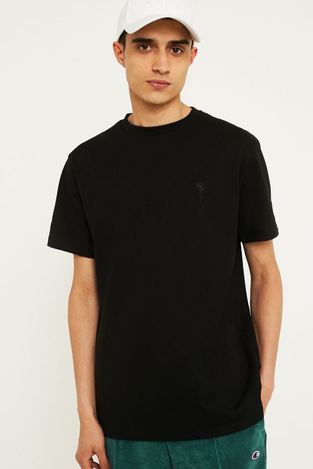 UO Embroidered Black T-Shirt | Urban Outfitters UK