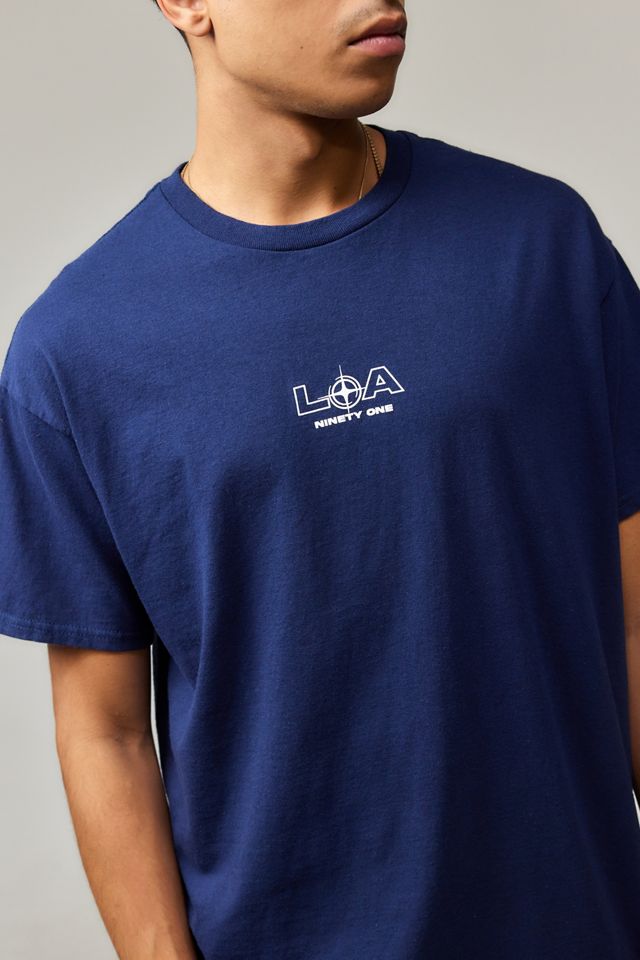 UO Navy Loa T-Shirt | Urban Outfitters UK