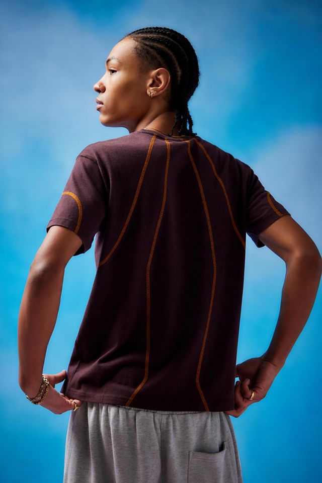 iets frans... Brown Contrast Stitch T-Shirt | Urban Outfitters UK