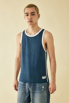 BDG Navy Tipped Ringer Vest | Urban Outfitters UK