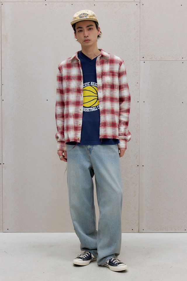 Camiseta de Manga Corta con Paneles Azul Marino BDG | Urban Outfitters ES