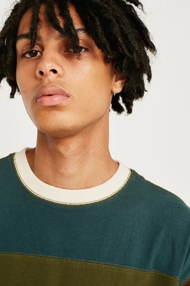 UO Green Tonal Panel T-Shirt | Urban Outfitters UK