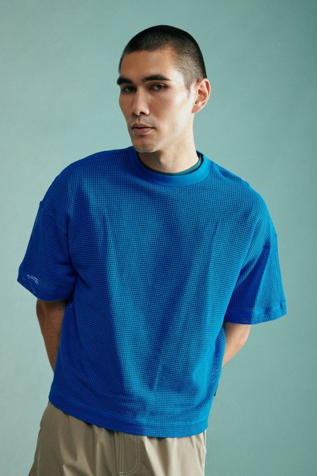 Standard Cloth Blue Foundation Mesh T-Shirt | Urban Outfitters UK