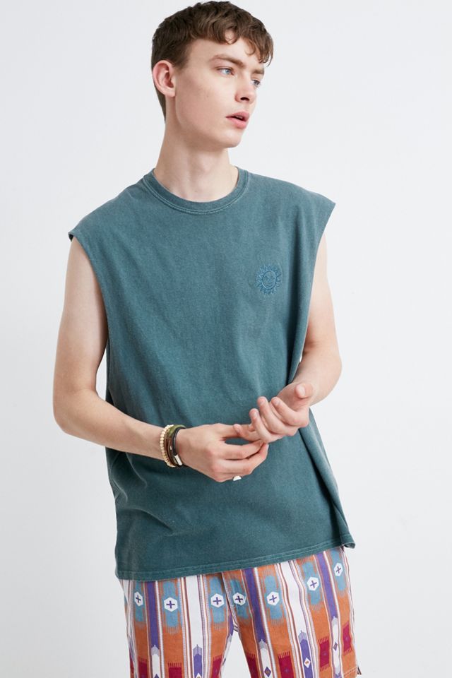 UO Embroidered Sun Green Vest | Urban Outfitters UK