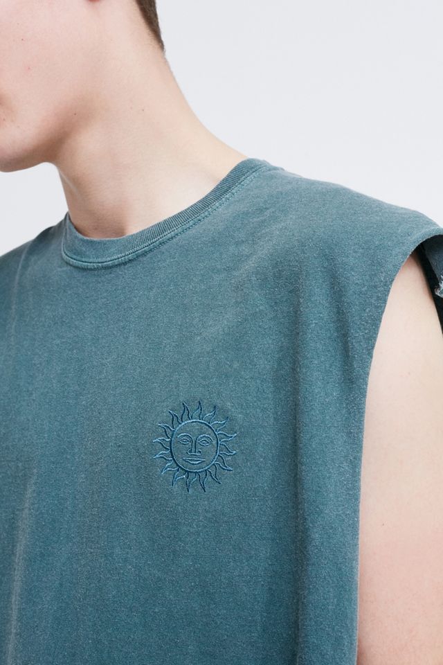 UO Embroidered Sun Green Vest | Urban Outfitters UK