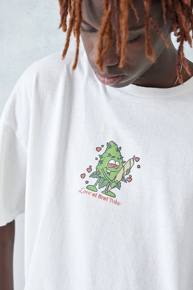 UO White Love At First Toke T-Shirt | Urban Outfitters UK