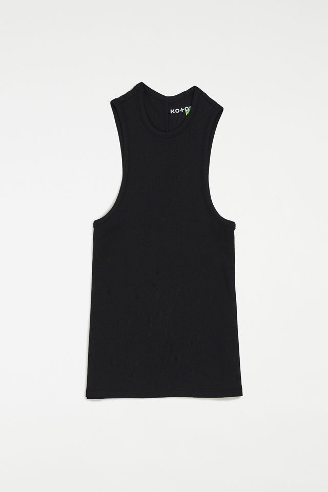 KOTO Black Fitted Ribbed Tank Top | Urban Outfitters UK