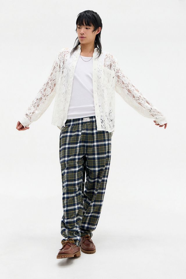 BDG Green Textured Check Joggers | Urban Outfitters UK