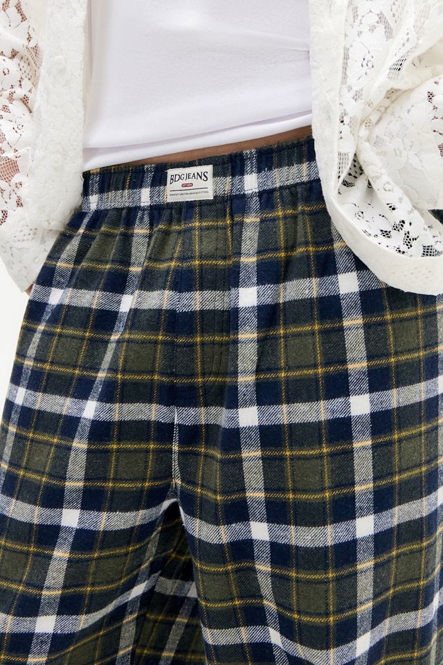 BDG Green Textured Check Joggers | Urban Outfitters UK