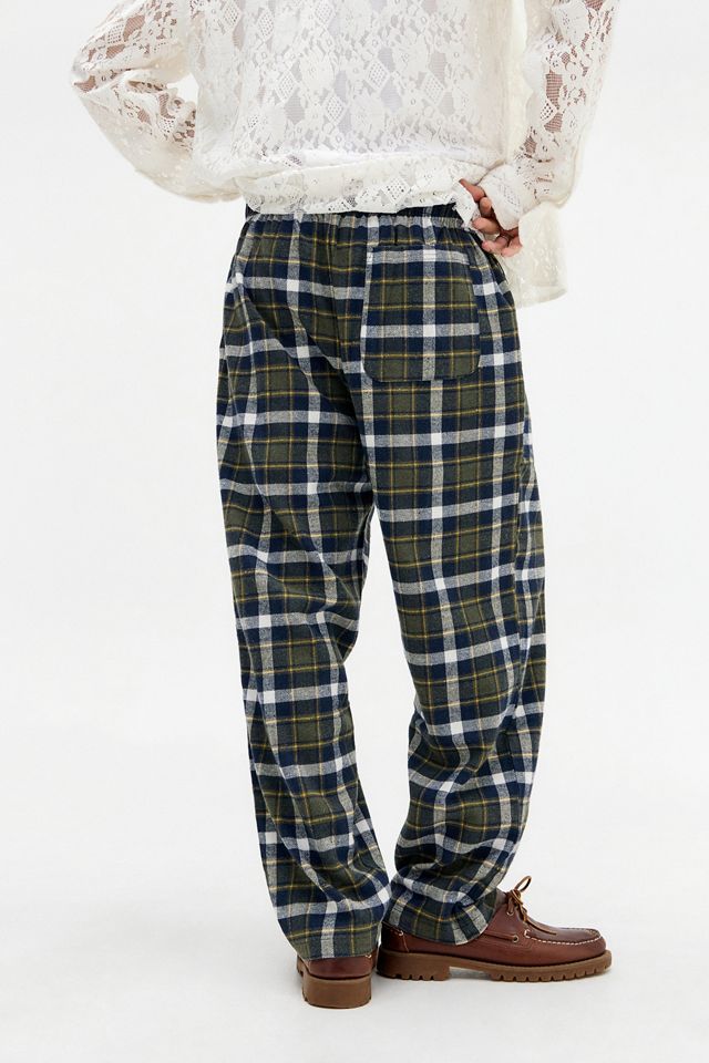 BDG Green Textured Check Joggers | Urban Outfitters UK