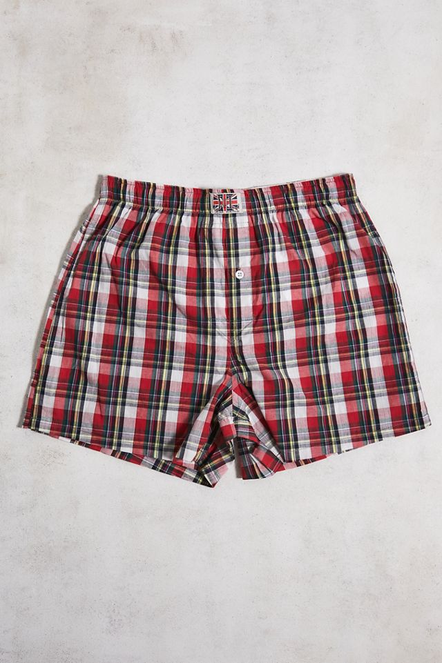 Jaded London Red Tartan Boxer Shorts | Urban Outfitters UK