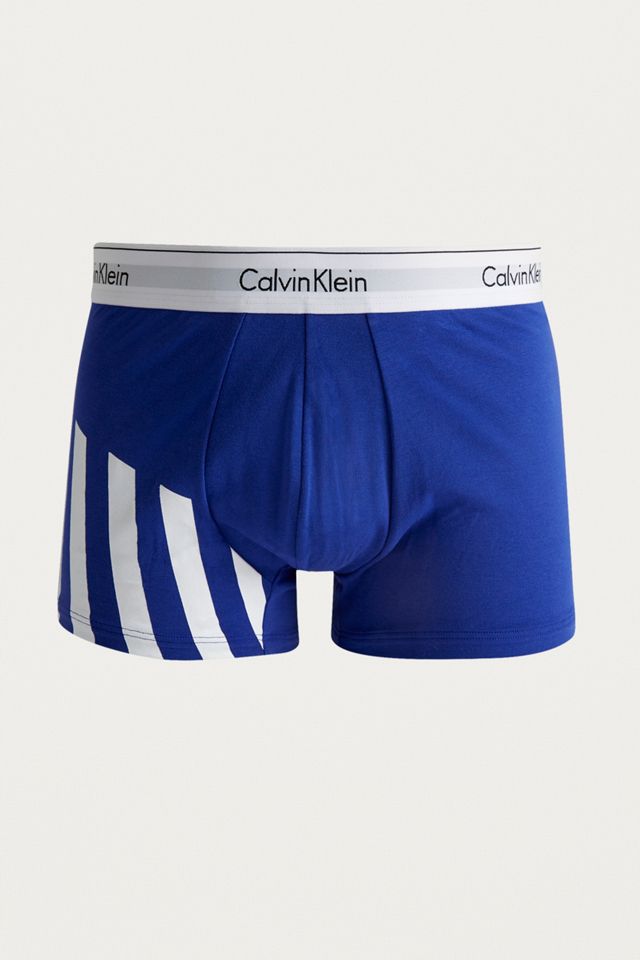 Calvin Klein Triangle Placement Blue Boxer Trunks | Urban Outfitters UK