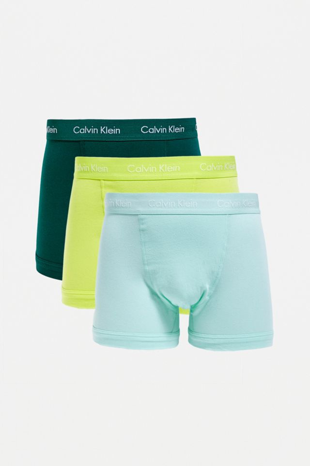 Calvin Klein Blue, Lime & Green Boxer Trunks 3-Pack | Urban Outfitters UK
