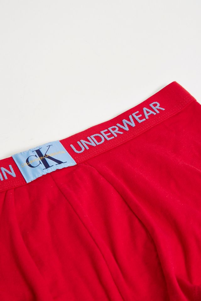 Calvin Klein Jeans Red Boxer Trunks 1-Pack | Urban Outfitters UK