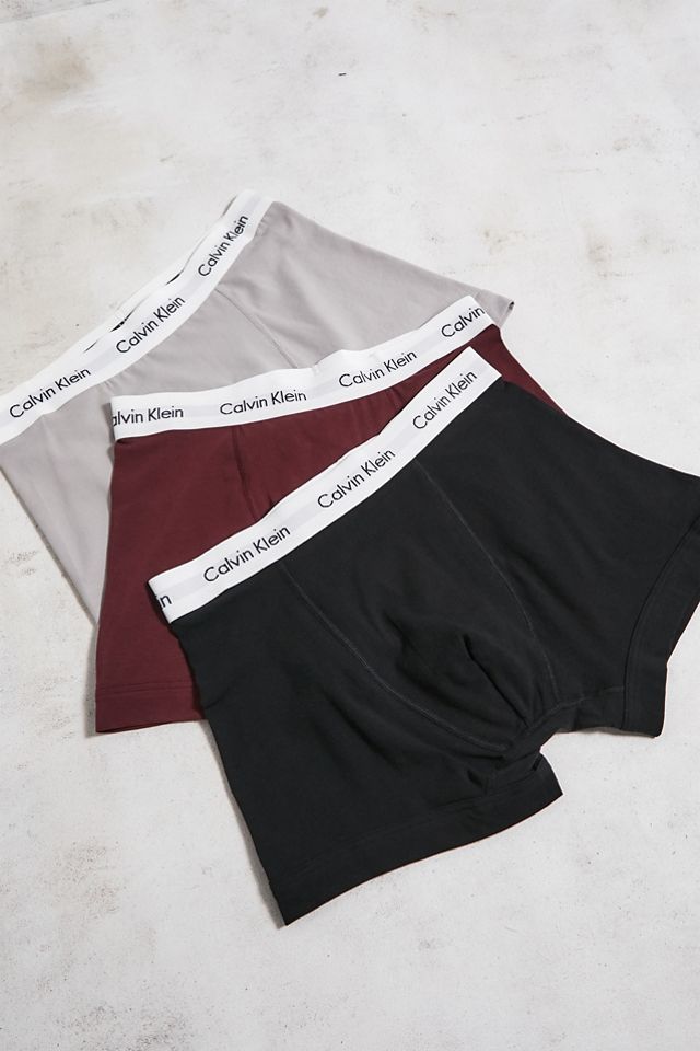 Calvin Klein Black, Burgundy & Grey Trunks 3-Pack | Urban Outfitters UK