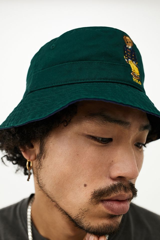 Polo Ralph Lauren Green Polo Bear Chino Bucket Hat | Urban Outfitters UK