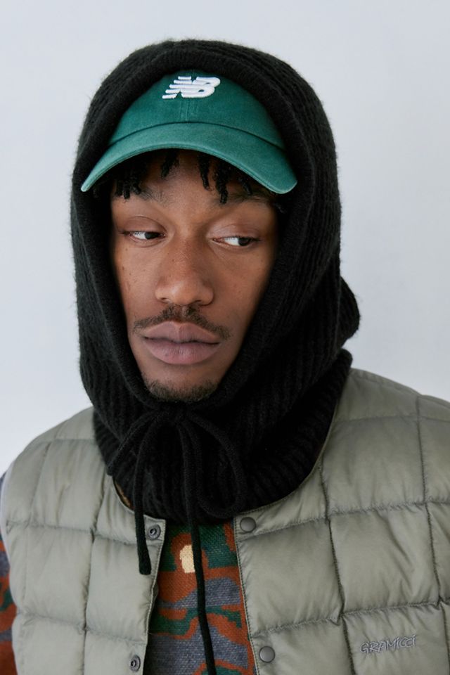 UO Black Ribbed Knit Hood | Urban Outfitters UK