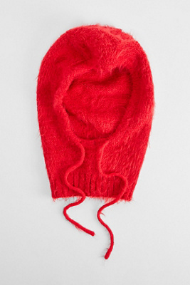 UO Red Fluffy Hood | Urban Outfitters UK