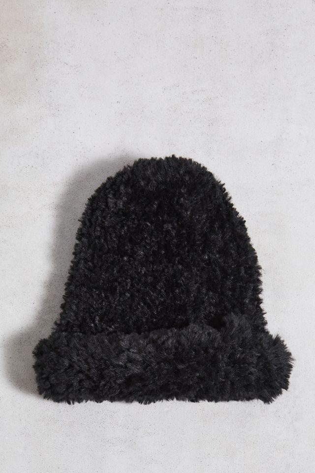 Temp Collective X Magaisa Black Ano Fluffy Knit Beanie | Urban ...