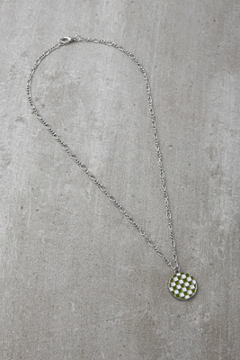 Checkerboard Enamel Pendant Necklace | Urban Outfitters UK