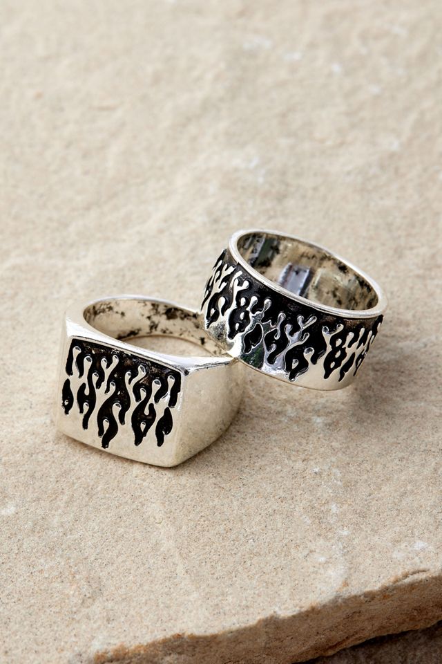 Silence + Noise Flame Rings 2-Pack | Urban Outfitters UK