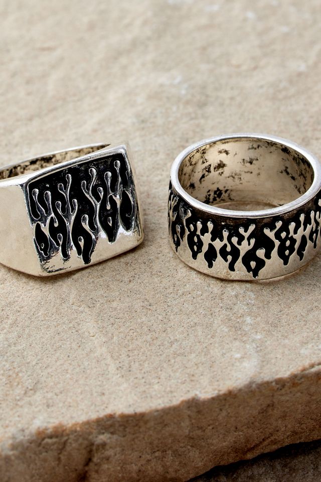 Silence + Noise Flame Rings 2-Pack | Urban Outfitters UK