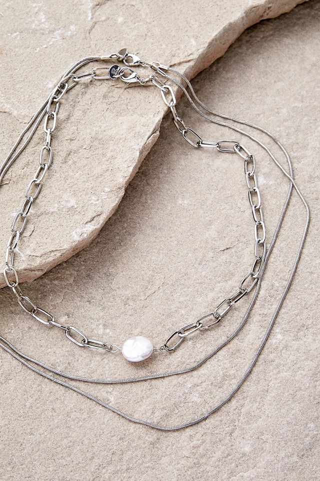 Multilayer Pearl Chain Necklace | Urban Outfitters UK