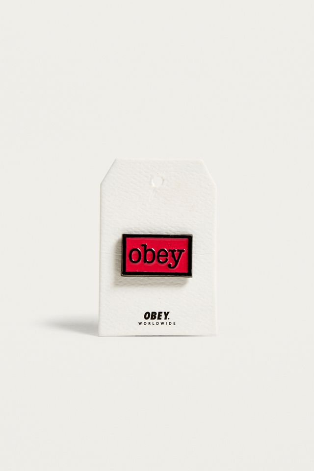 OBEY Type Pin Badge | Urban Outfitters UK