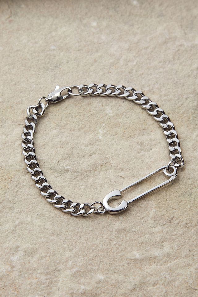 Chunky Safety Pin Chain Bracelet | Urban Outfitters UK