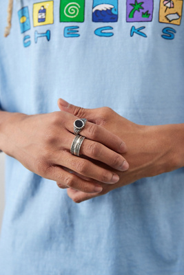 Black Enamel Ring 2-Pack | Urban Outfitters UK