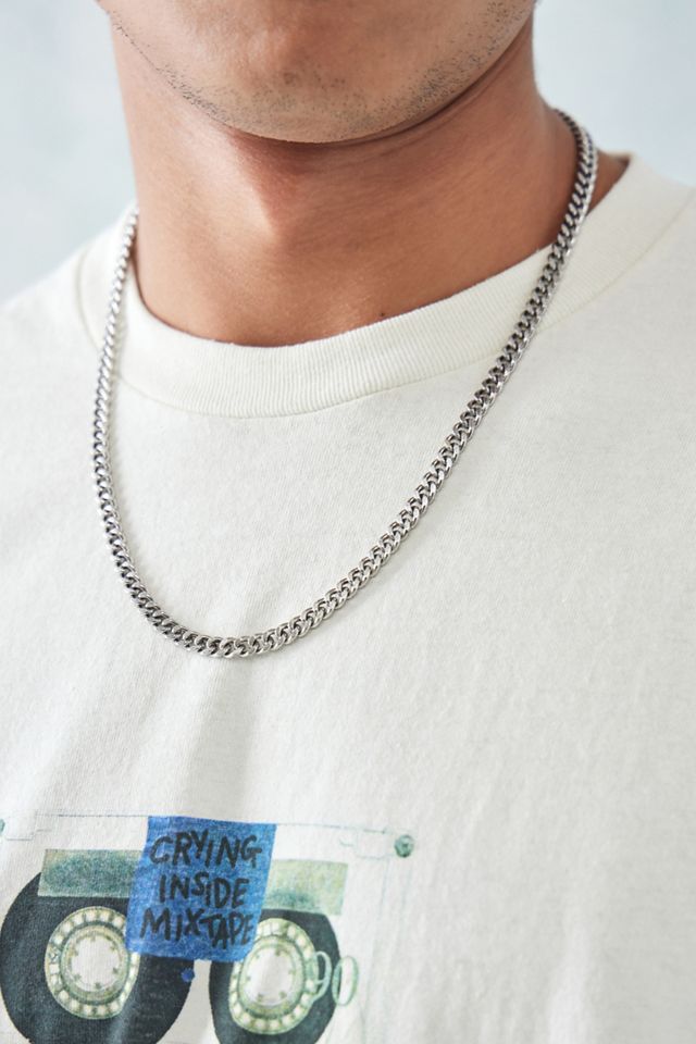 Collar de Cadena Curb en Plata Deslustrada Silence + Noise | Urban ...