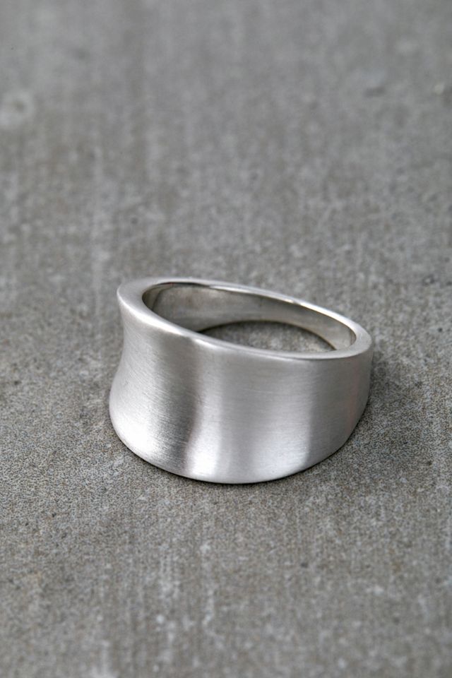 Silver-Plated Curve Ring | Urban Outfitters UK