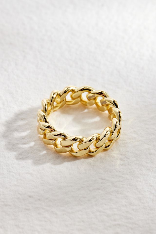 Serge DeNimes Gold Cuban Link Ring | Urban Outfitters UK