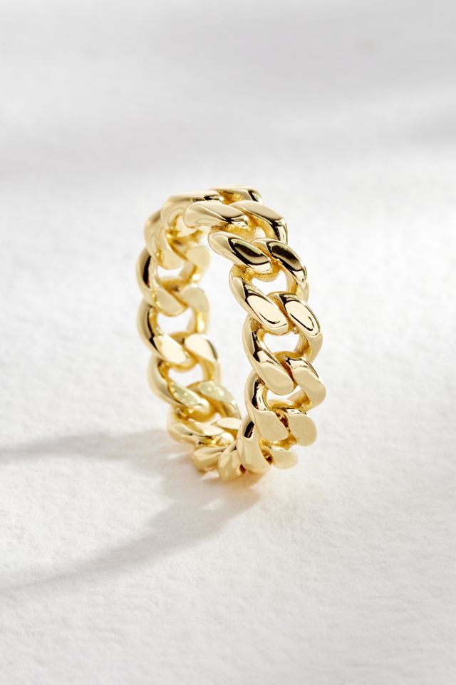 Serge DeNimes Gold Cuban Link Ring | Urban Outfitters UK