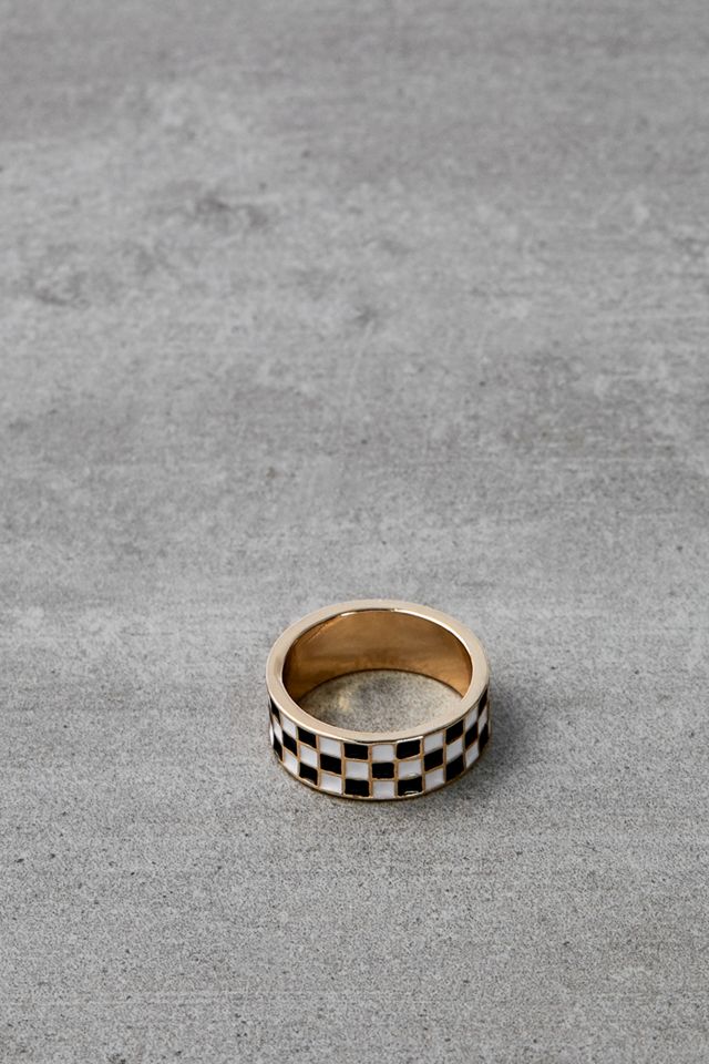 Enamel Checkerboard Ring | Urban Outfitters UK