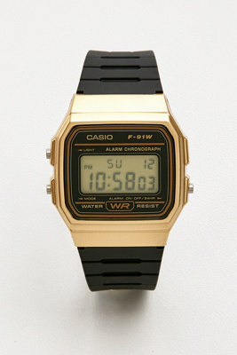 Casio F91W Vintage Gold & Black Watch | Urban Outfitters UK
