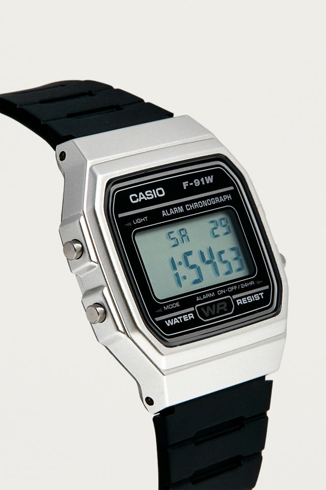 Casio F91W-1 Black And Silver Watch | Urban Outfitters UK