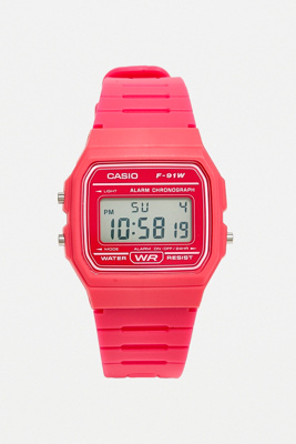 Casio F91W Pink Watch | Urban Outfitters UK