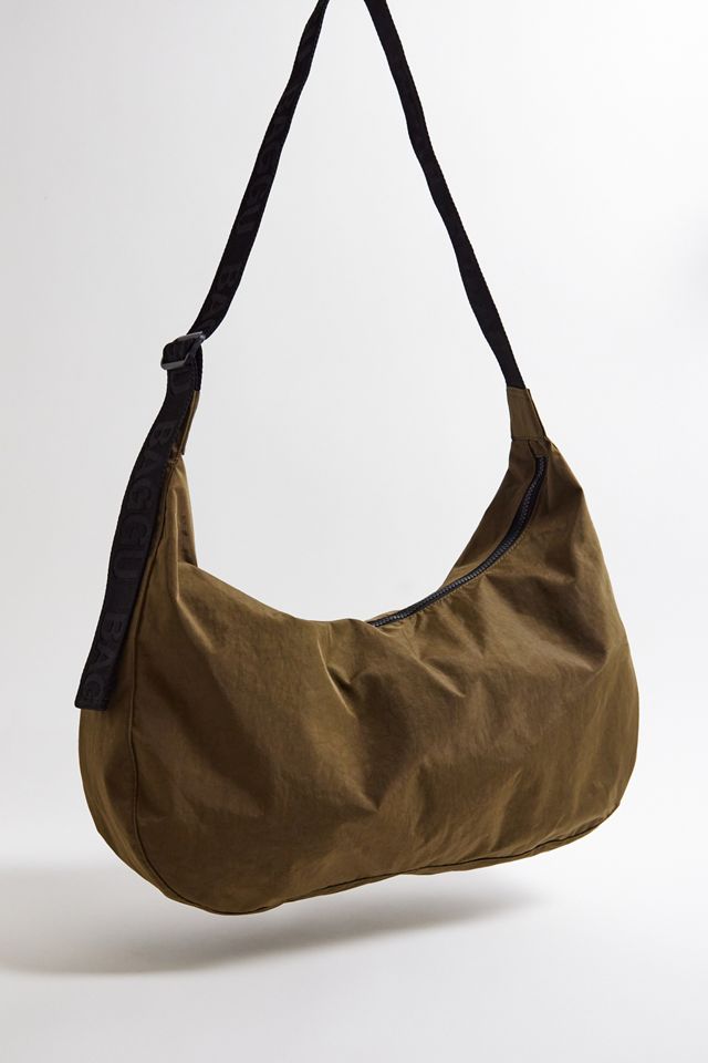 BAGGU Khaki Large Nylon Crescent Bag | Urban Outfitters UK