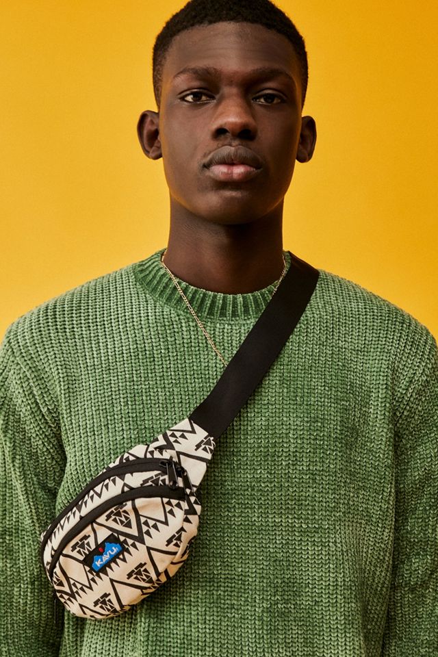 KAVU Pyramid Print Canvas Spectator Bum Bag | Urban Outfitters UK